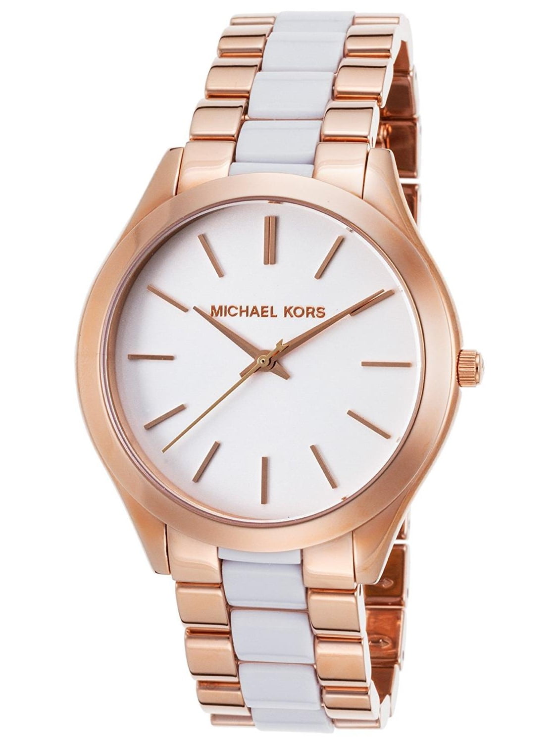 Michael Kors Women's Slim Runway 42mm Two Tone Steel Bracelet Case ...
