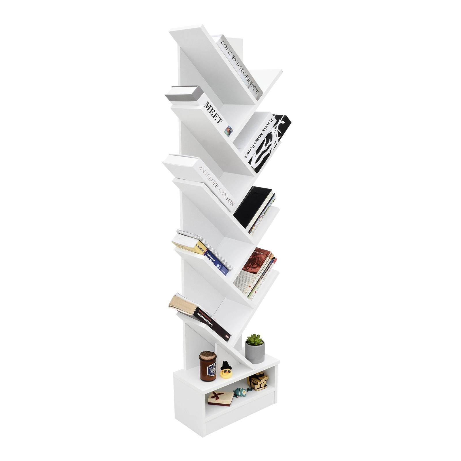 Librero Top Living Diseño Moderno con Estantes Diagonales Blanco ...