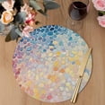 Blue Abstract Round Placemats Set of 2, Braided Polypropylene Place ...