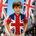 Boys Kids T Shirts Clothes Youth UK National Day Prin Casual Button ...
