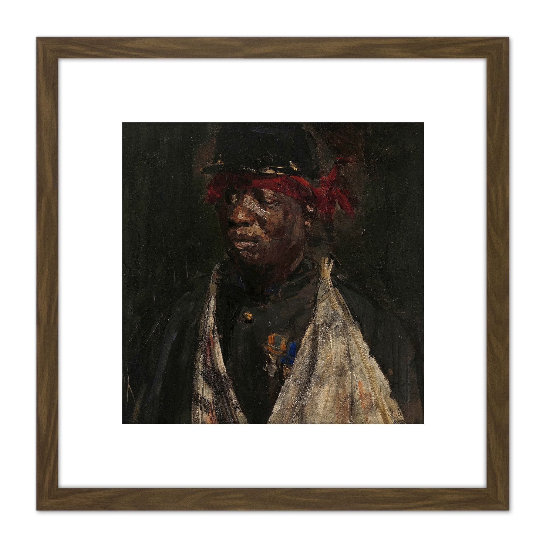 Isaac Israels Portrait Of A Wounded Knil Soldier 8X8 Inch Square Wooden ...