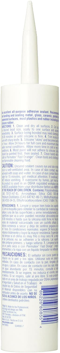 Buy Permatex 80855 Clear RTV Silicone Adhesive Sealant, 11 oz Online at ...