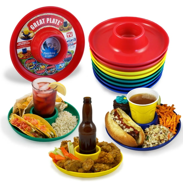 Great Plate Red Green Blue Yellow 12-pack - Walmart.com