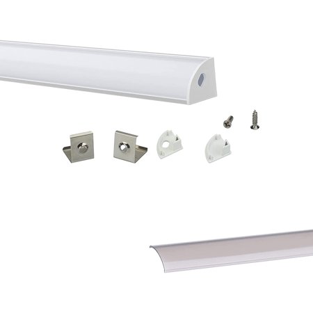 V Shape LED Channel System with Milky White Cover Lens Frosted diffuser ...