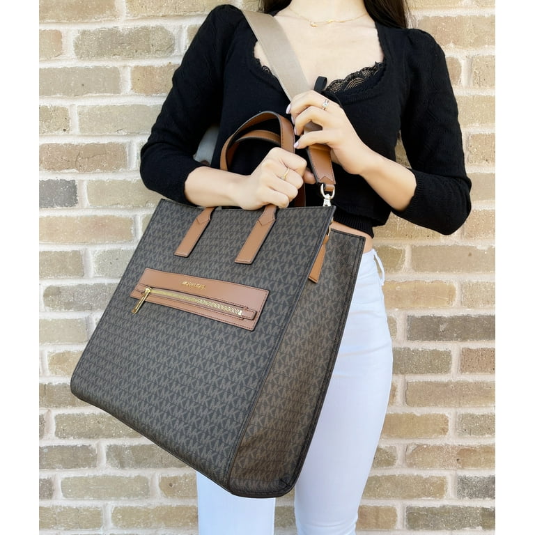 Michael Kors Kenly Large Logo Tote Bag, North South Brown Michael Kors Kenly Large Logo Tote Bag, North South Brown