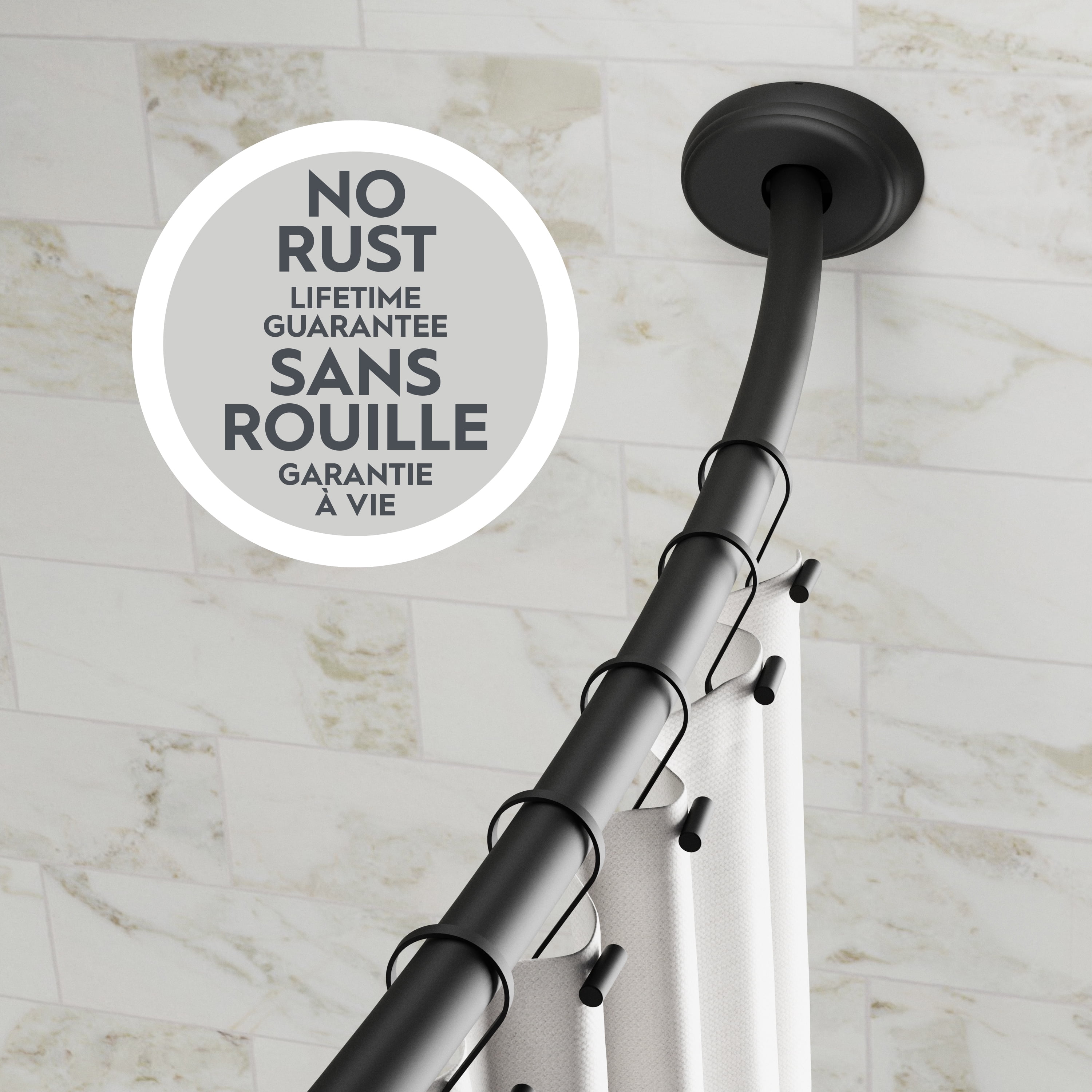 Better Homes & Gardens Rustproof Dual-Mount Adjustable Curved Shower ...