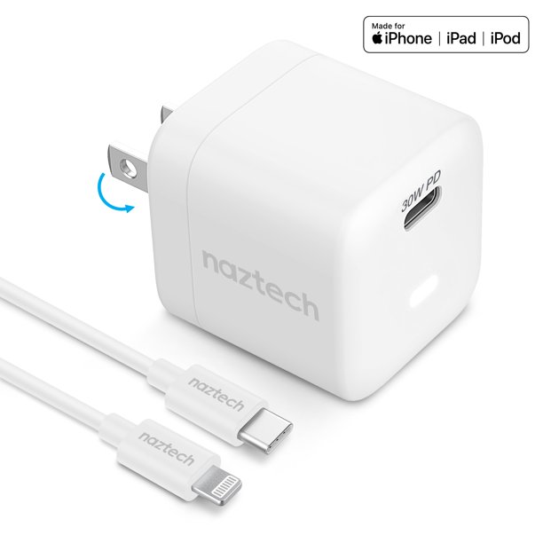 Hypercel 30W USB-C PD Fast Wall Charger + USB-C to Lightning Cable 4ft ...