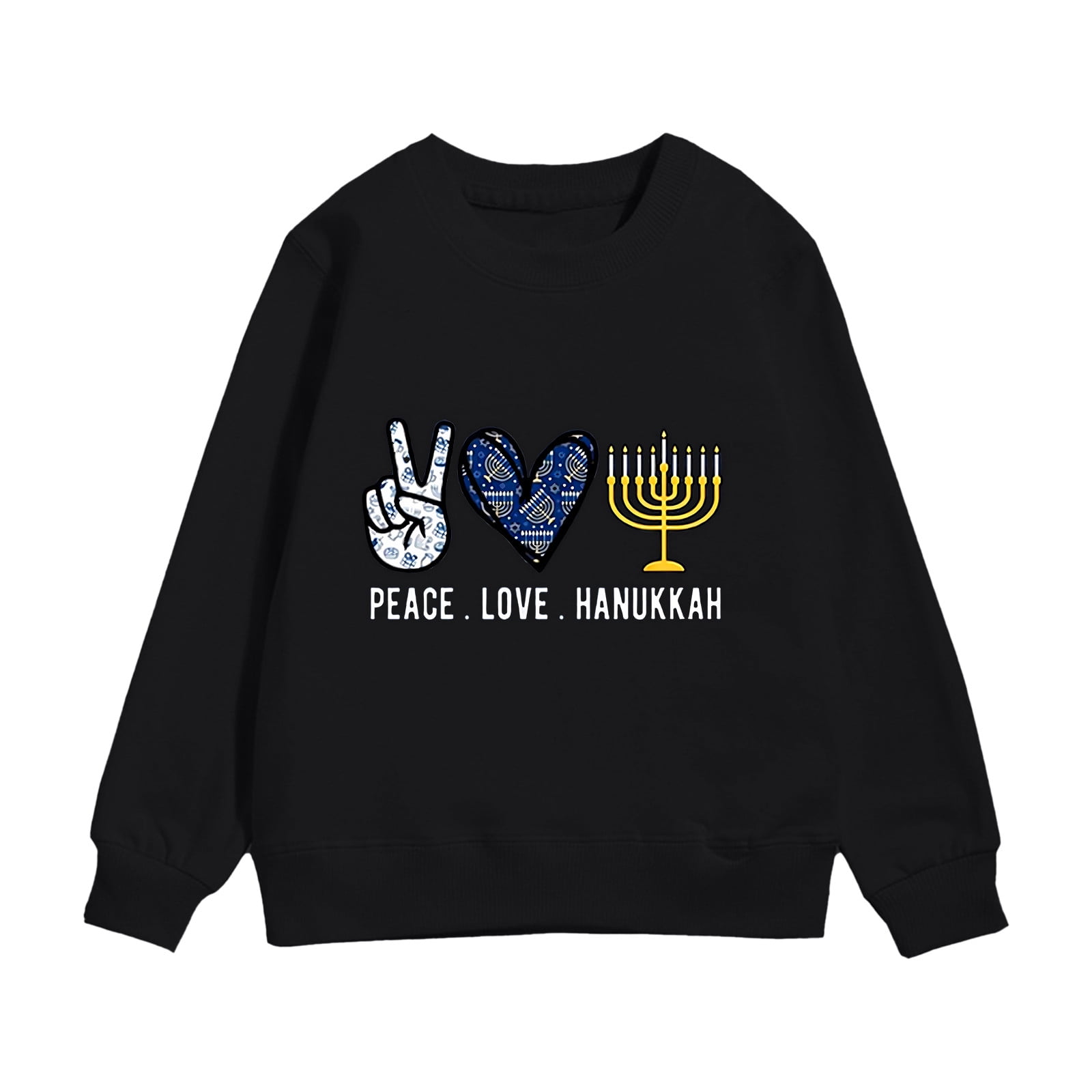 Click here for Aocisk Girls Hanukkah Menorah Print Warm Crewneck... prices