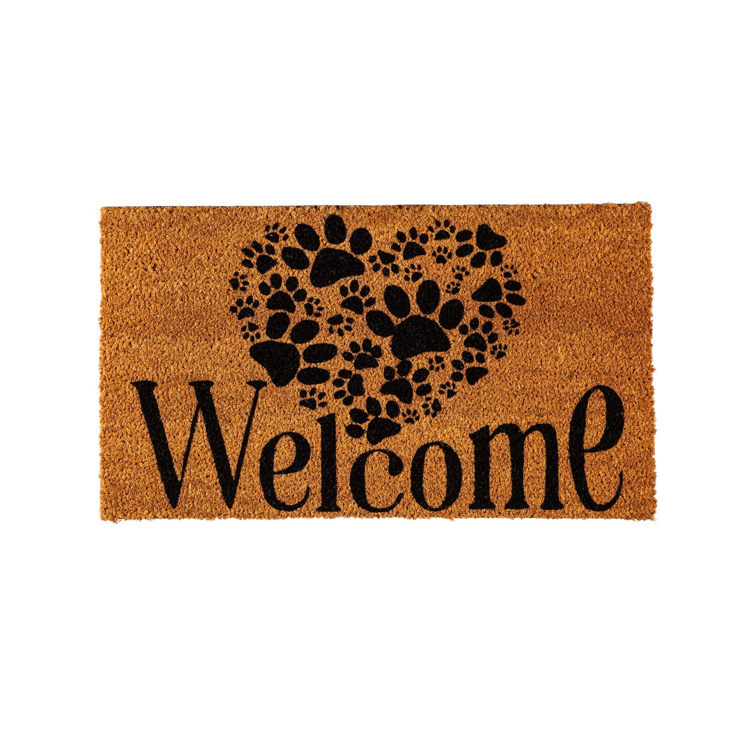 Paw Print Heart Welcome Coir Mat - Walmart.com