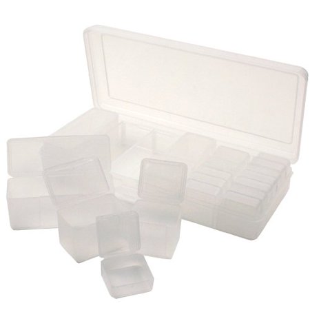 Storage Box for Small Items Divider Tray 20 Containers 4 Sizes Clear ...