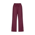 Frostluinai Womens Linen Pants High Waisted Wide Leg Drawstring Casual