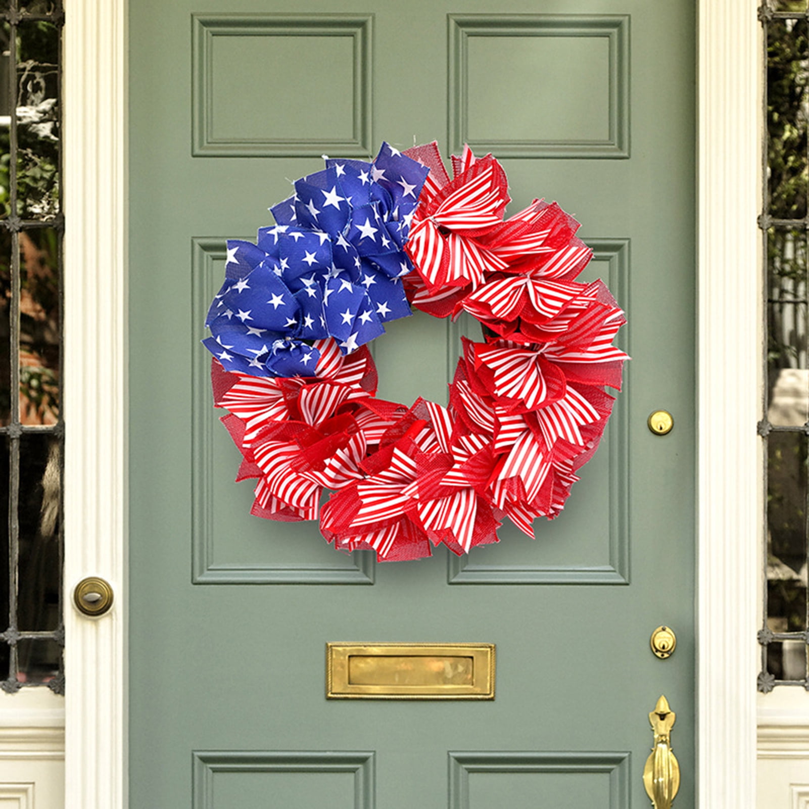 Exquisite Decorative Independence Day Wreath - Red White Blue Front ...