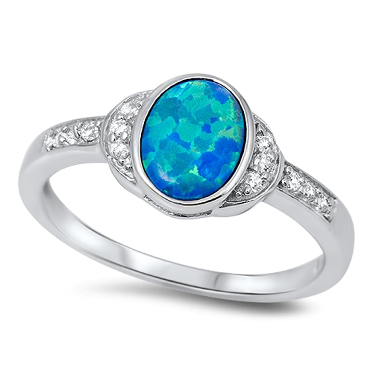 Sterling Silver Womens Flawless Colorless Cubic Zirconia Blue