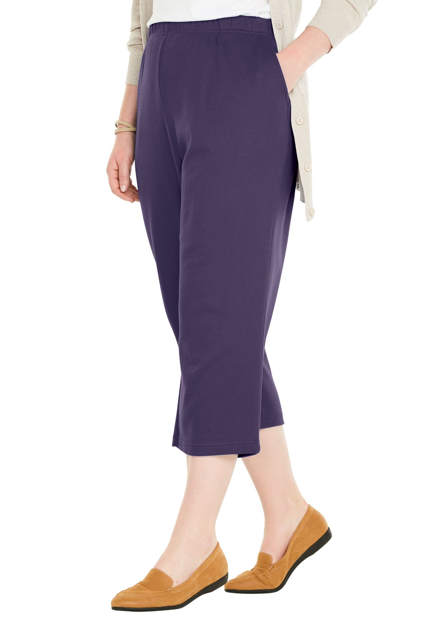 Woman Within Plus Size Petite 7-day Knit Capri - Walmart.com