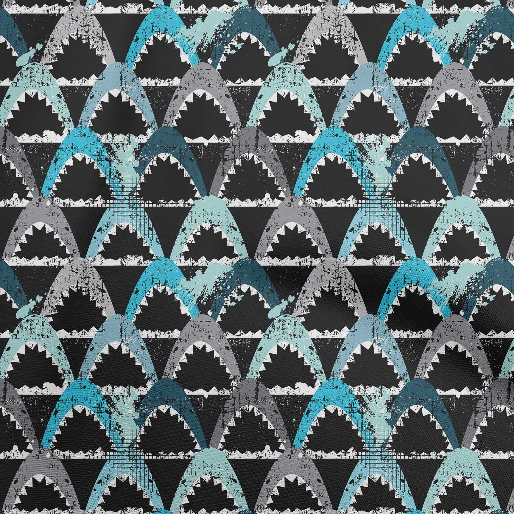 Click here for Oneoone Cotton Poplin Black Fabric Ocean Shark Sew... prices