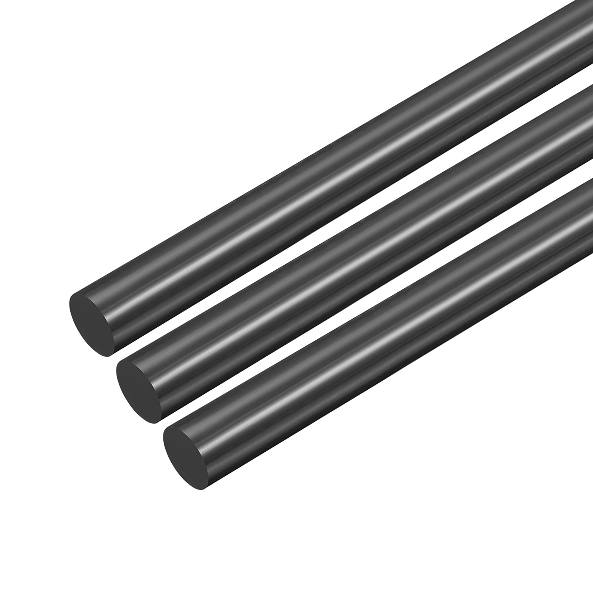 3pcs Plastic Round Rod 5/16" Dia 20" Length Black (POM ...