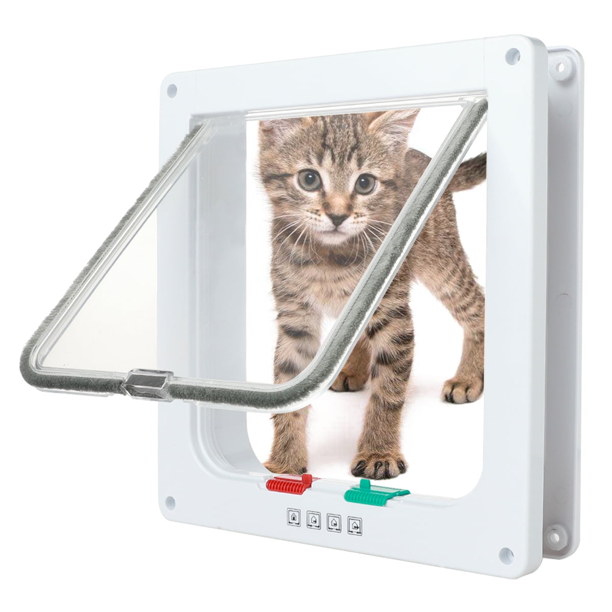 4-Way Locking Flap Pet Door, Suitable for Cat Door and Dog Door of ...