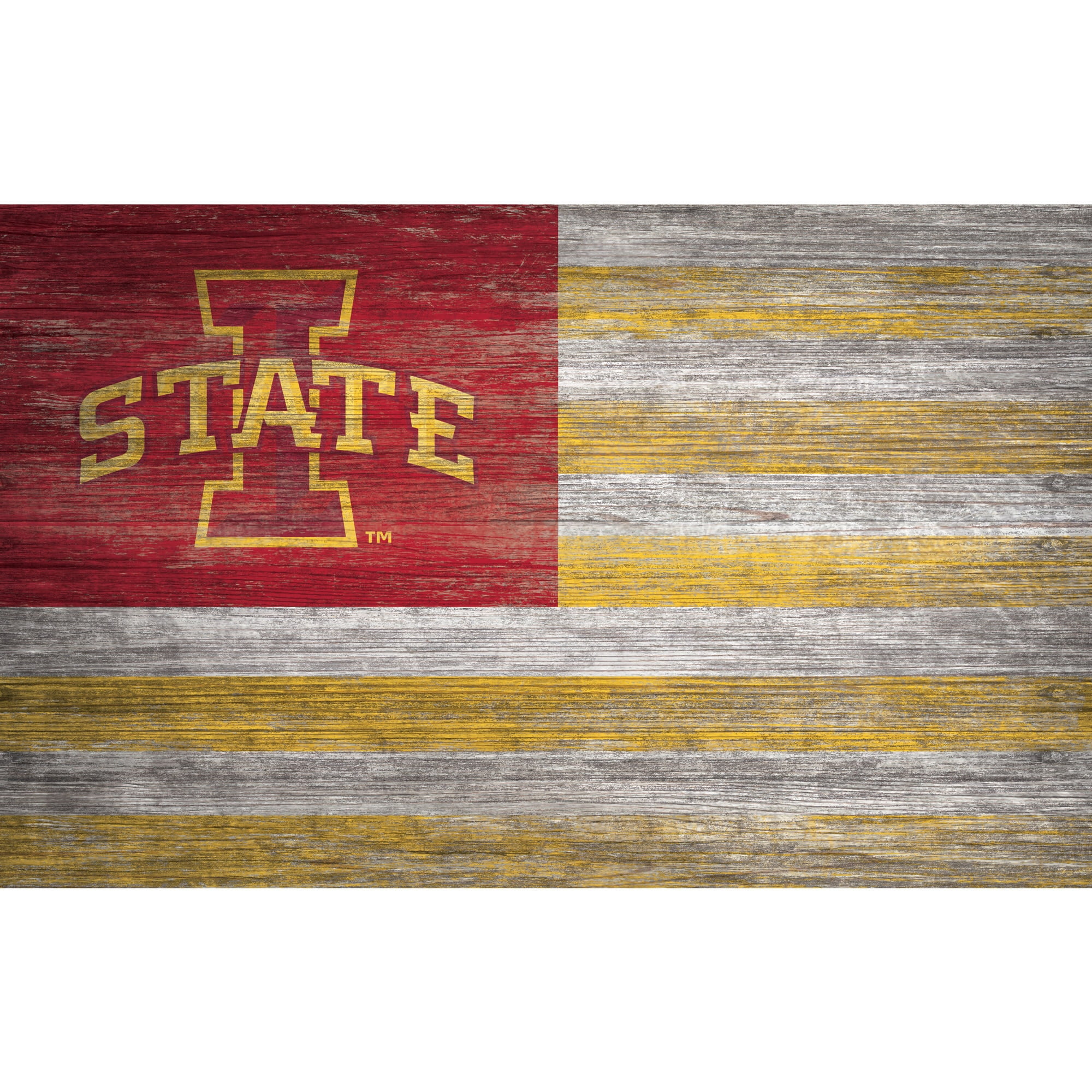 Iowa State Cyclones 11'' x 19'' Distressed Flag Sign - Walmart.com