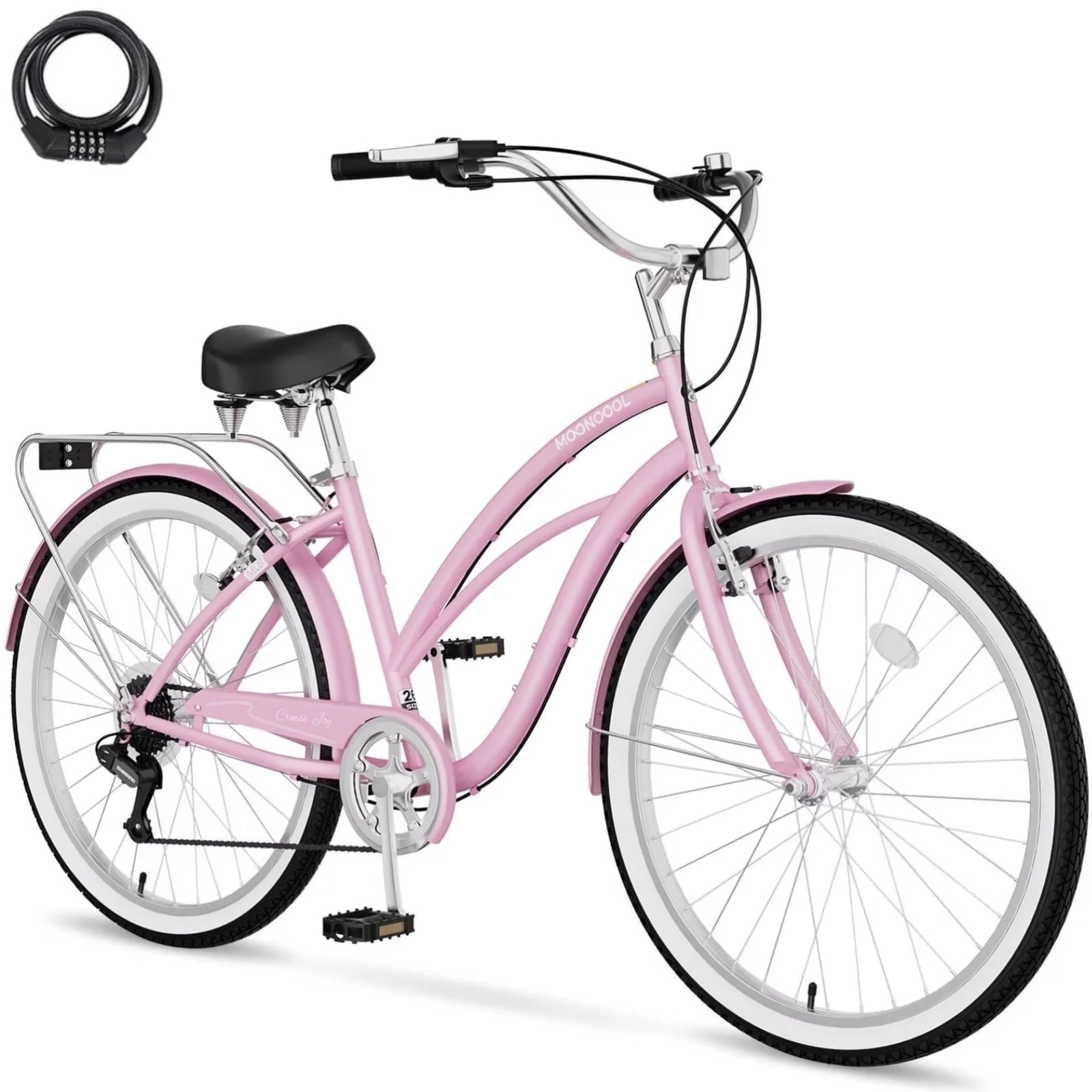 Aluminum Frame Beach Cruiser With Fenders 26" Women's 7-Speed Beach ...