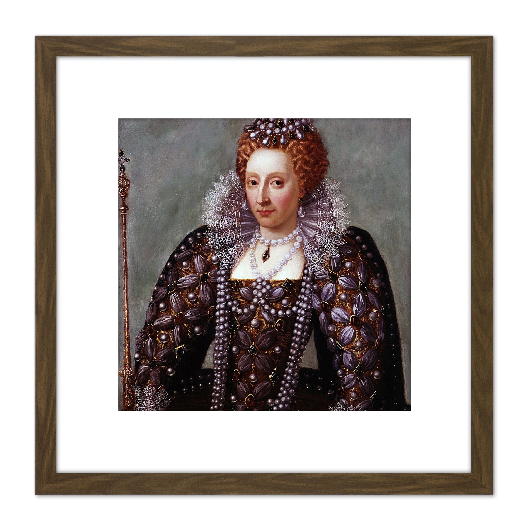 Anonymous Portrait Queen Elizabeth I England Painting 8X8 Inch Square ...