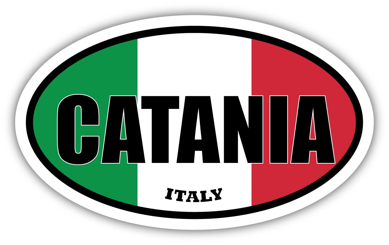 Catania Italy Flag Oval Decal Vinyl Bumper Sticker 3x5 inches - Walmart.com