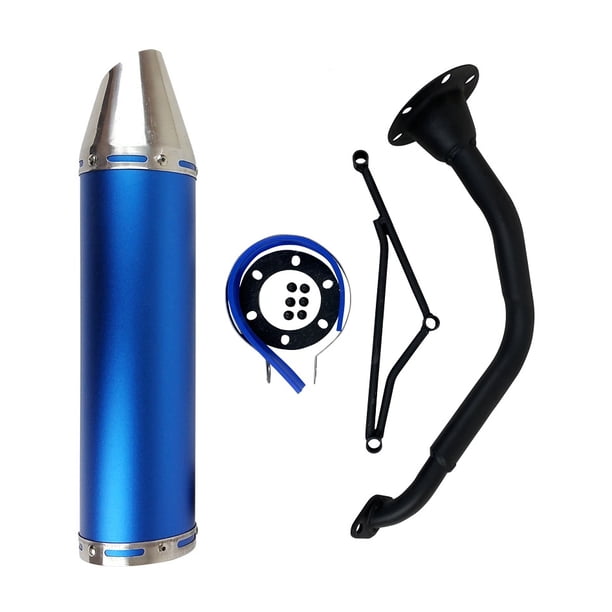 150cc Scooter Moped GY6 High Flow Performance Exhaust Blue Loud ...