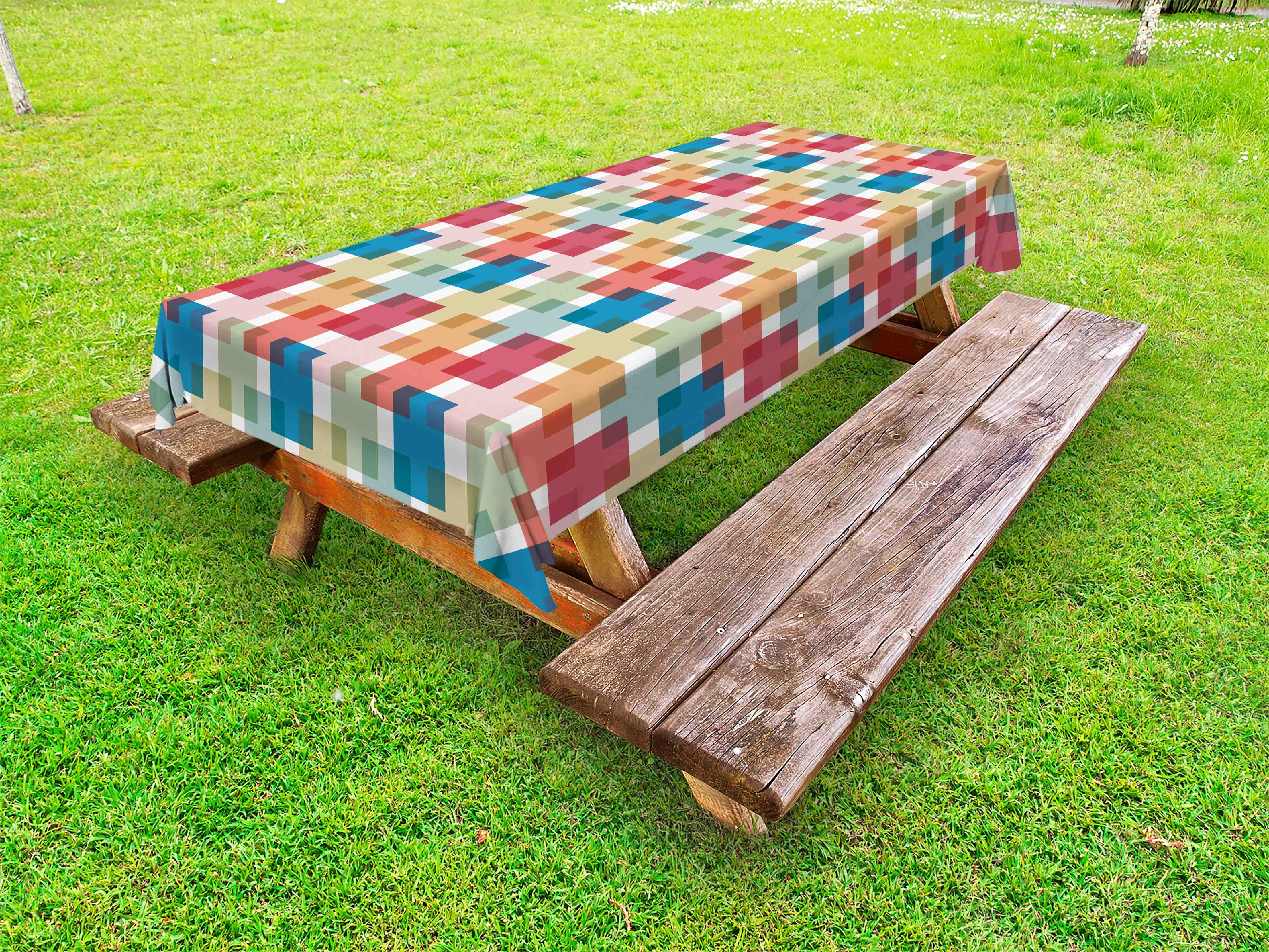 Geometric Outdoor Tablecloth, Vector Illustration Seamless Pattern ...