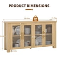 LCZY Modern 59" Buffet Cabinet with Tempered Glass Panel Doors ...