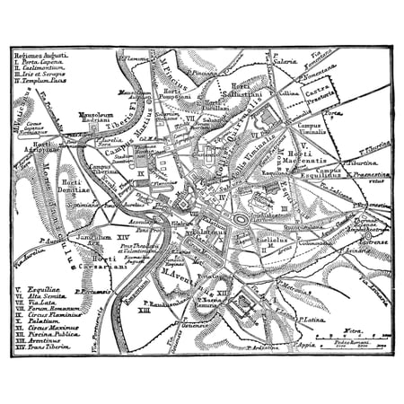 Roman Empire: Map Of Rome. /Nplan Of Rome At The Time Of Augustus ...