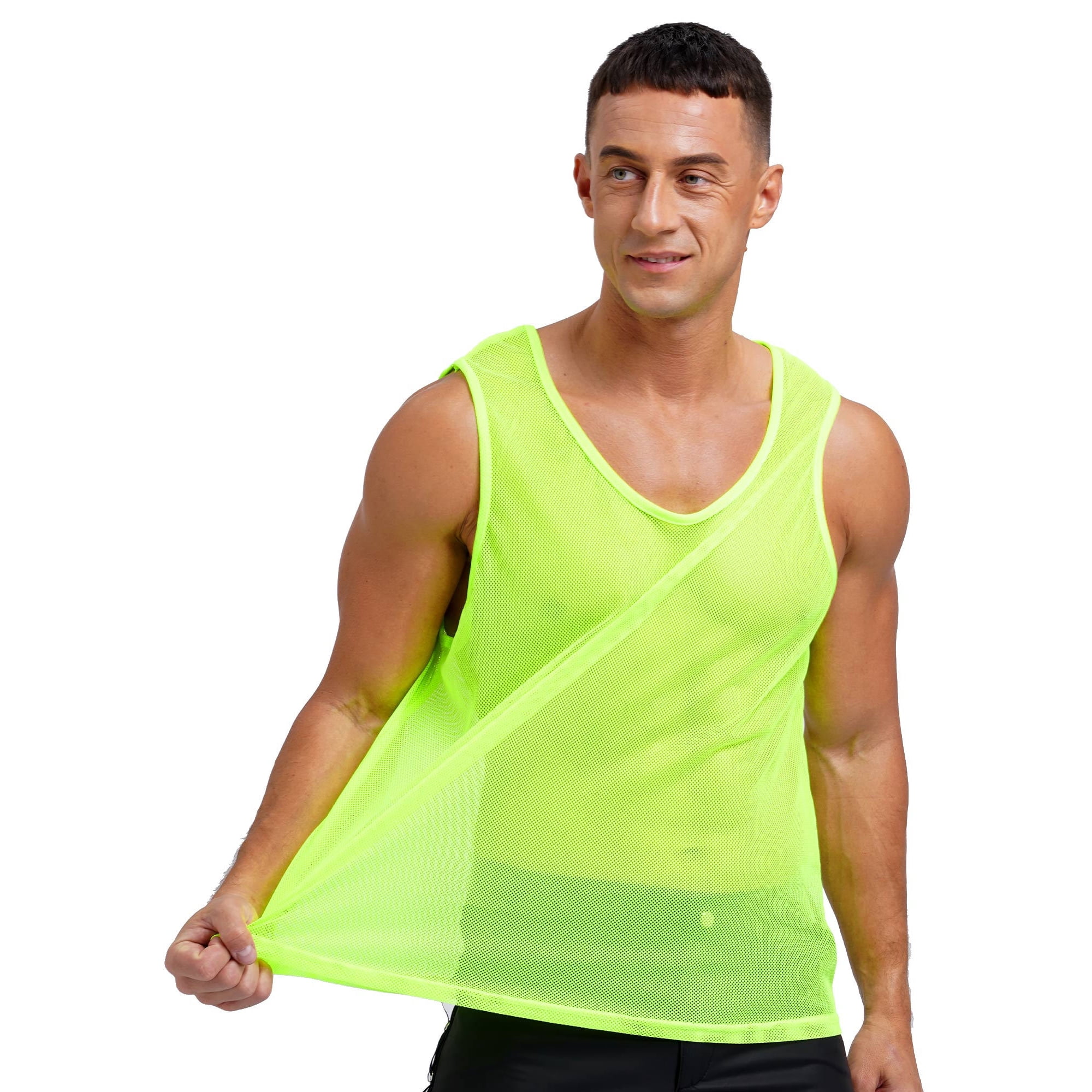 Click here for Yizyif Men Sheer Mesh Tank Top Sports Tank Top Gym... prices