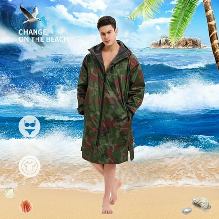 Swim Parka with , Wetsuit Changing Waterproof, Warm Coat Surf Poncho ...