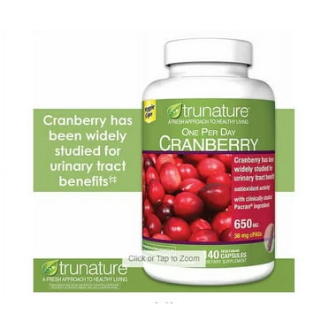 trunature Vegan Cranberry 650 mg Supplement, 140 Vegetarian Capsules ...