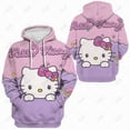 Kawaii Hello Kitty Print Cartoon Hoodies Women Harajuku Cute Anime Y2k