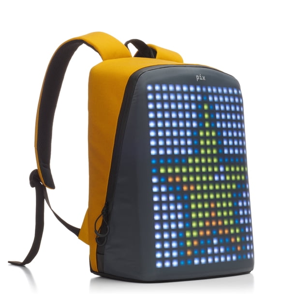 Pix smart urban backpack with customizable LED screen, Yellow - Walmart.ca