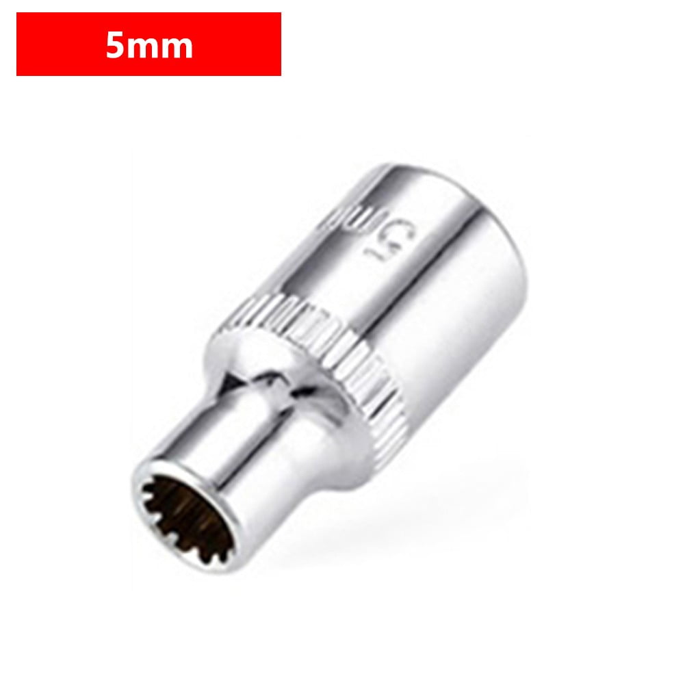 12 Point Mirror Short Socket Head 1/4 Drive Torx Bit Ratchet Wrench ...