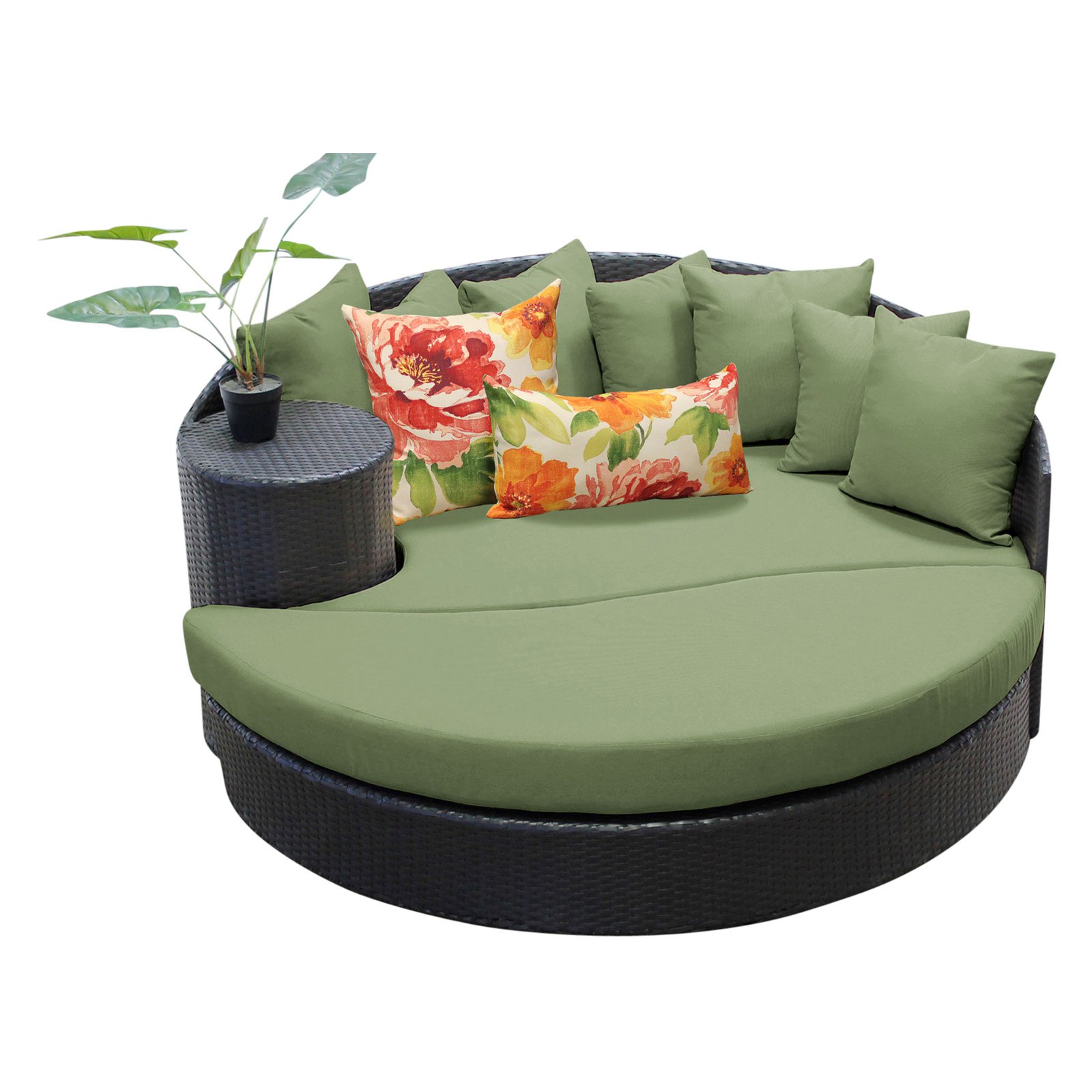 TK Classics Belle Outdoor Wicker Round Sun Bed - Walmart.com