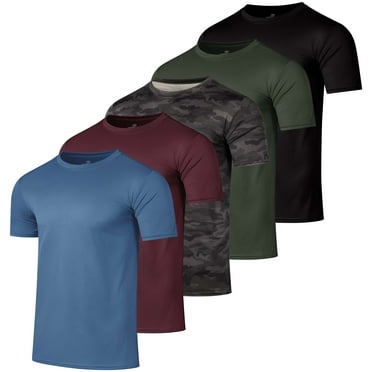 Real Essentials 3 Pack: Men's Dry-Fit Active Quarter Zip Long Sleeve Athletic Performance ...