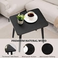Black Side/End Table, Modern, Minimalist Wooden Small Accent Table with Natural Legs for Living ...