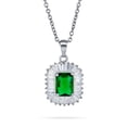 Bling Jewelry Womens Art Deco Simulated Emerald Green CZ Pendant & Stud ...