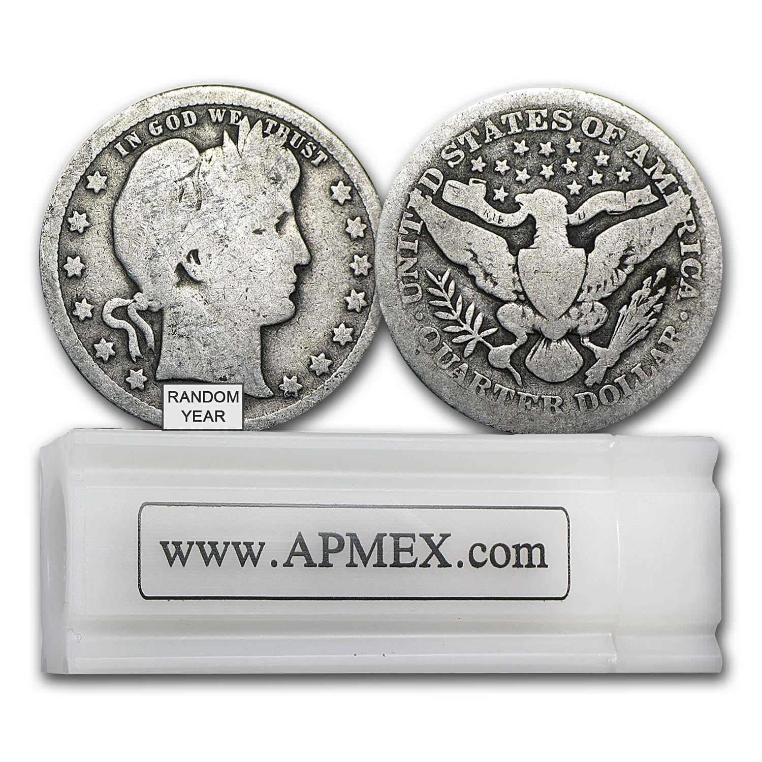 90% Silver Barber Quarters 40-Coin Roll Good/Better - Walmart.com