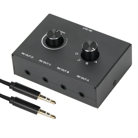 Port Passive Switcher,4 Ports 3.5mm Stereo Port Switcher Box Ports ...