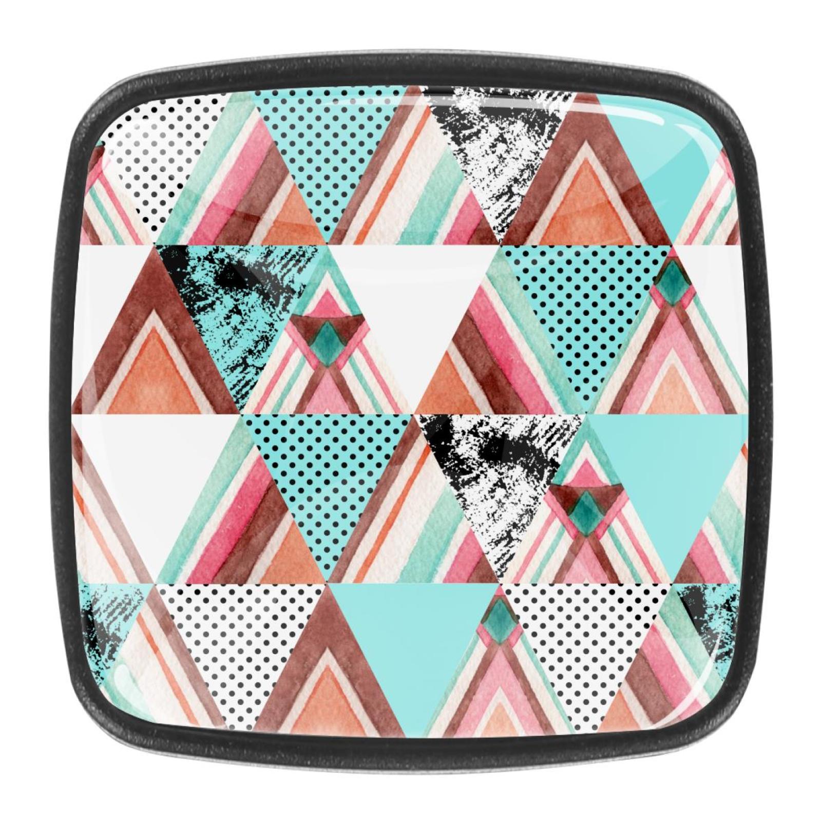 4 Pcs Square Cabinet Handle Cupboard Knob Drawer Pulls Handle Geometry ...