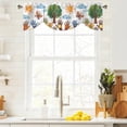 Abstract Cloud Tie Up Valance Curtains Green Tree Flower Hand Painting ...