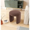 Meridian Furniture Bowen Brown Faux Shearling Teddy Fabric Ottoman ...