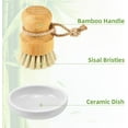 Bamboo Dish Scrub Brushes, Kitchen Wooden Cleaning Scrubbers Set for ...