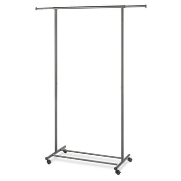 Whitmor Supreme Double Shelf Rolling Garment Rack, Metal, Chrome ...
