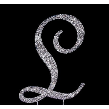 Unik Occasions Sparkling Collection Monogram Cake Topper, Silver ...