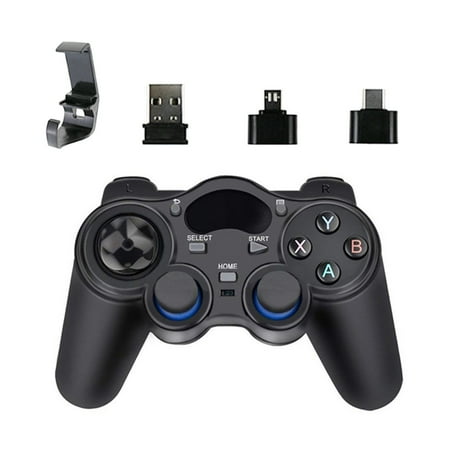 2.4G Wireless Gaming Controller USB Receiver Joystick (With stand Black ...