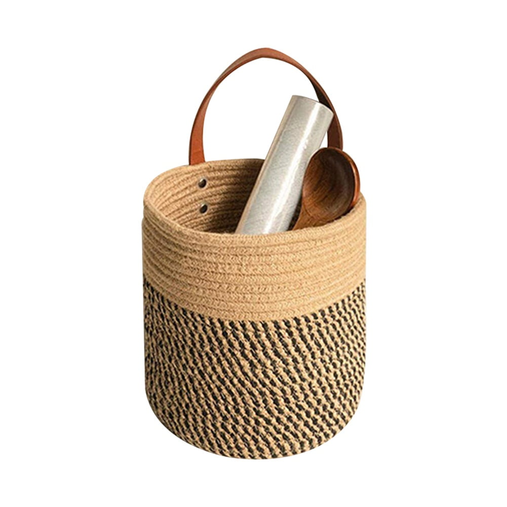 Small Hanging Basket-Cotton Rope Wall Basket with Handle, Hanging ...