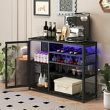 Bar Cabinet,Wine Bar Cabinet Sideboard with Wine Rack With UAB socket ...
